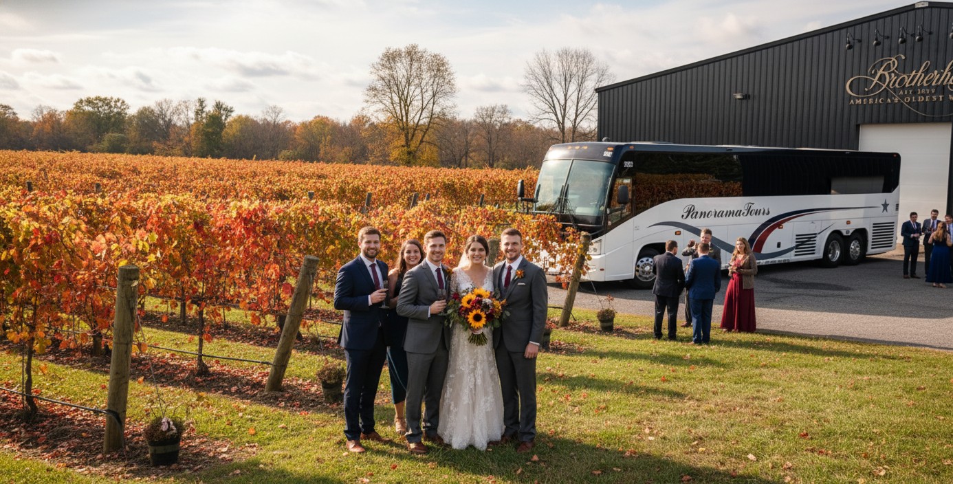 Fall winery wedding - Panorama Tours
